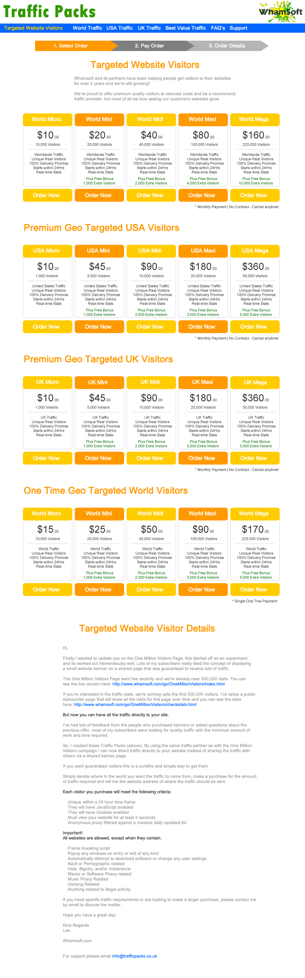 Traffic Packs - Real Human Visitors at Low Prices